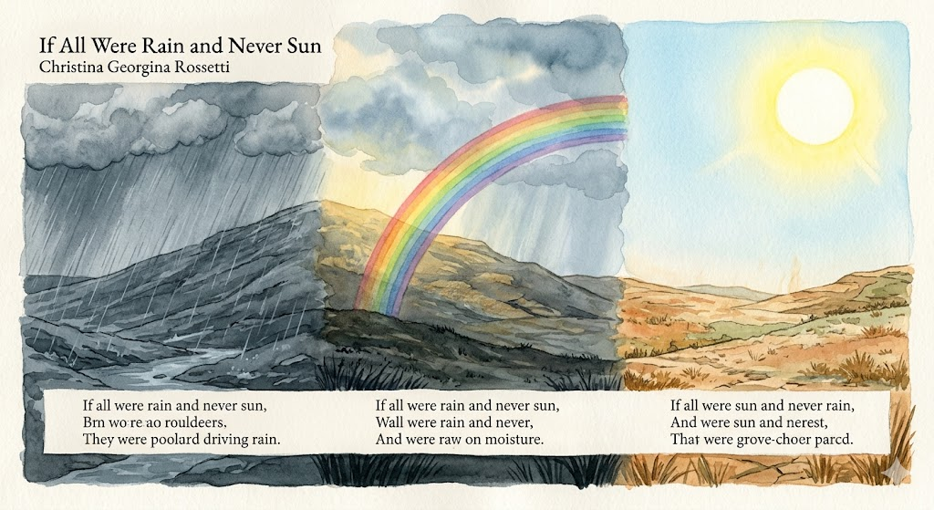 If All Were Rain and Never Sun ~ A Poem by Christina Georgina Rossetti ...